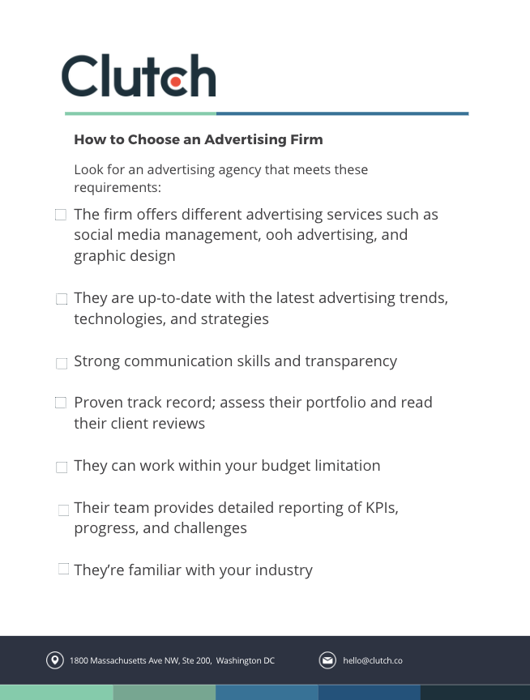 How to Choose an Advertising Firm [Checklist] | Clutch.co